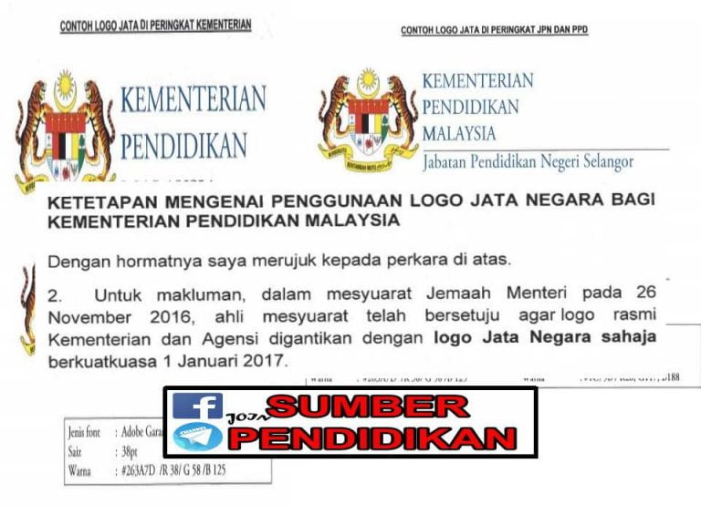 logo jata negara menggantikan logo rasmi - Sumber Pendidikan